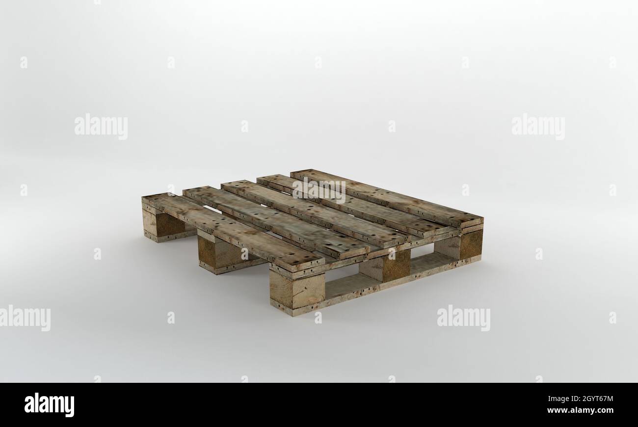 Closeup shot of a wooden pallet isolated on a white background Stock ...
