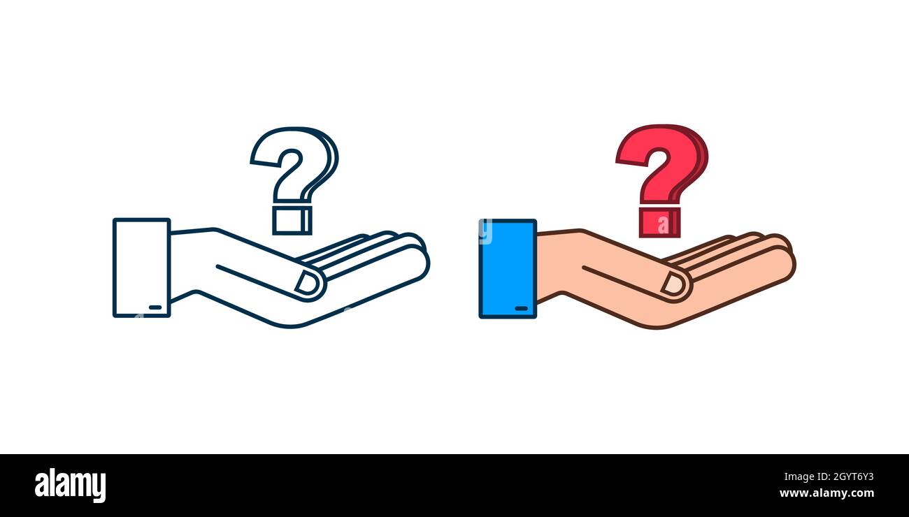 3d question mark in hands for concept design. Technology vector ...