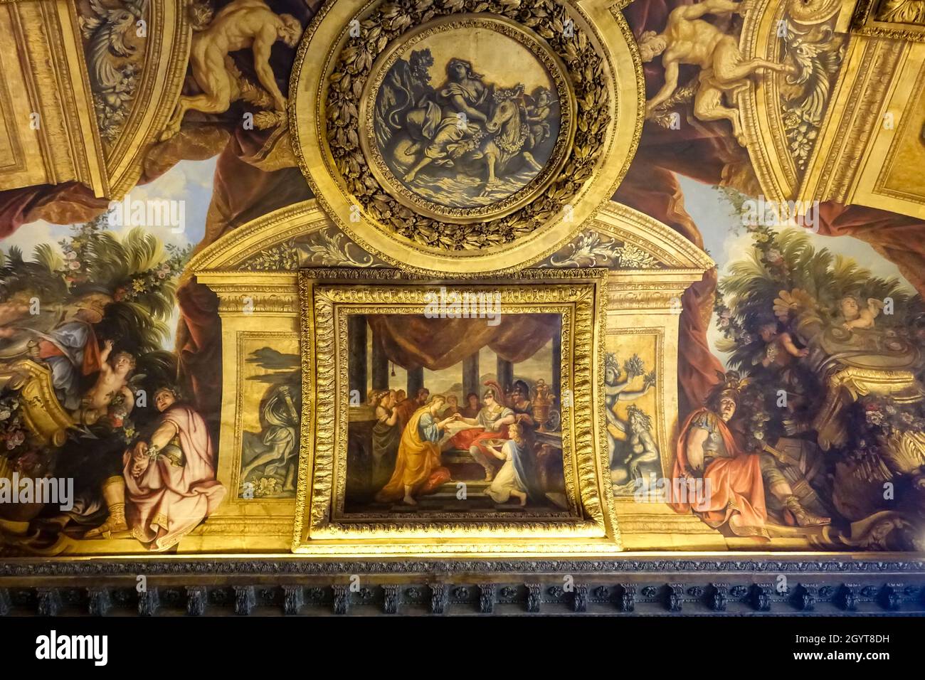 Painted walls of Palace of Versailles in France Stock Photo - Alamy