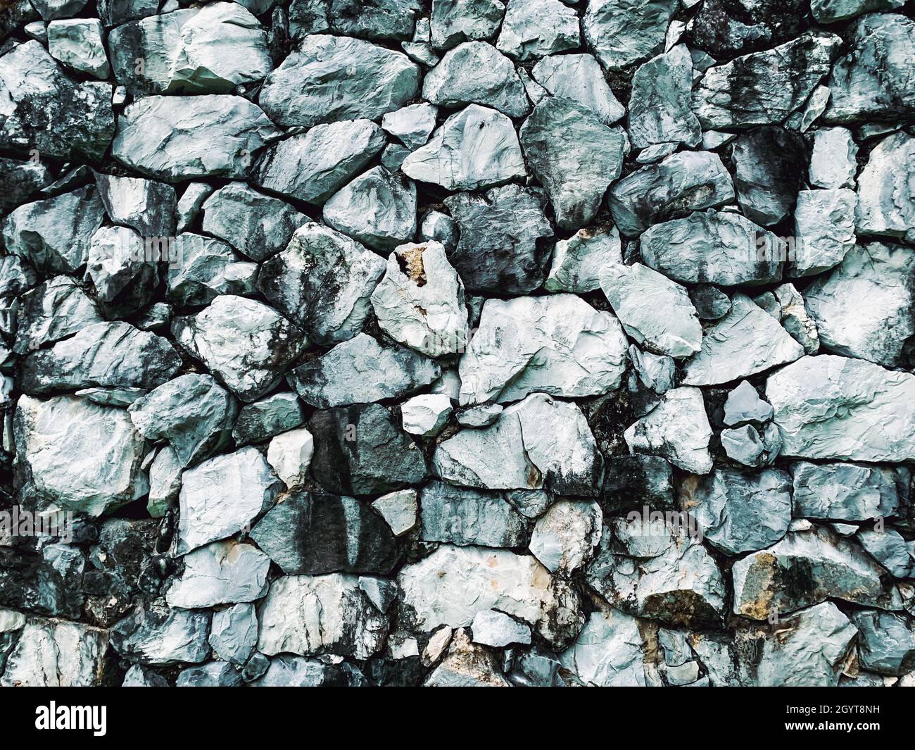 Close up large gray stone wall texture background natural material ...