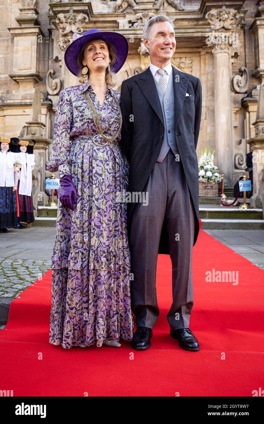 09 October 2021, Lower Saxony, Bückeburg: Princess Sibilla and Prince ...