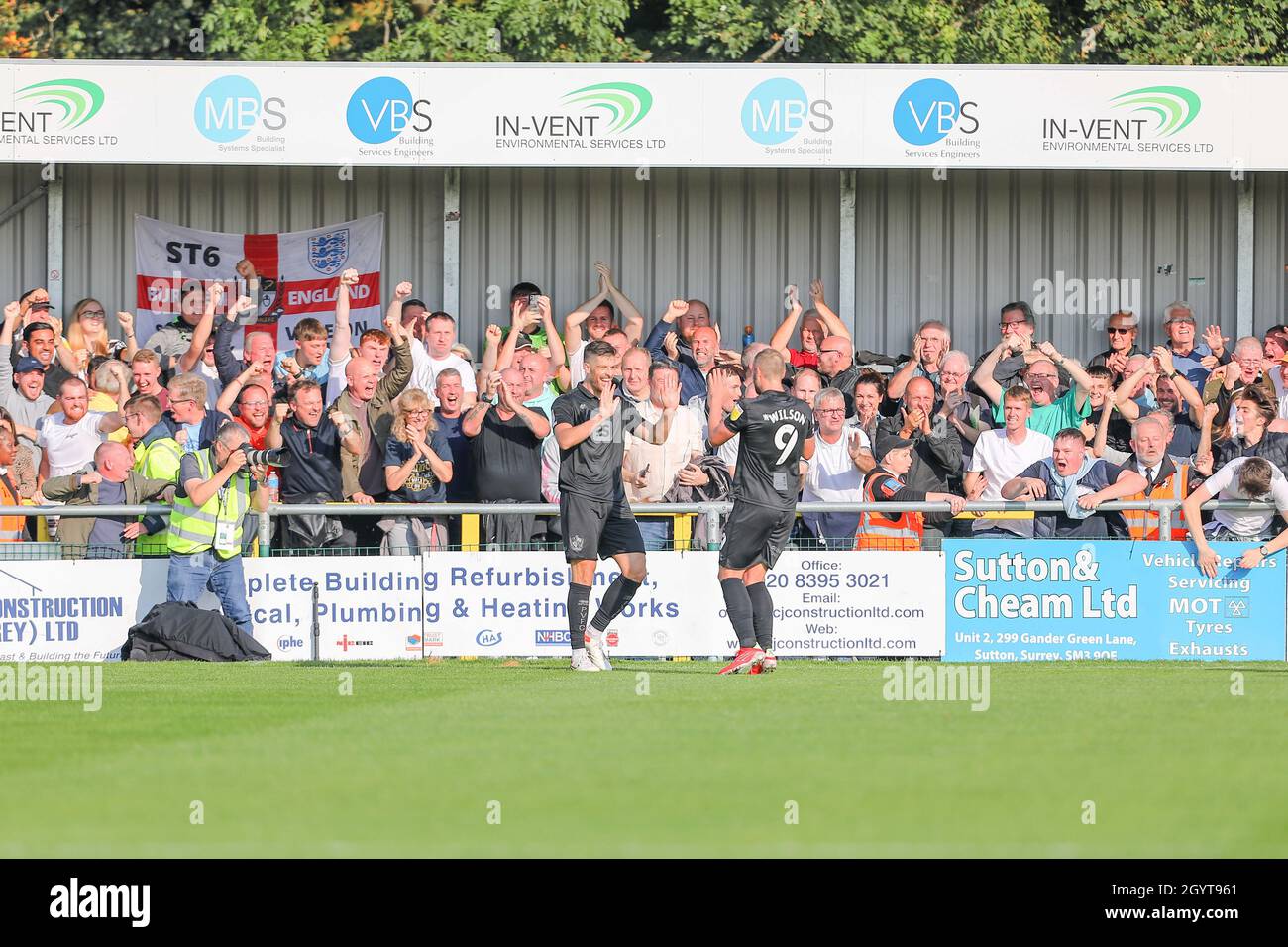 VBS Community Stadium, Sutton, London. 9th Oct, 2021. EFL League 2 ...