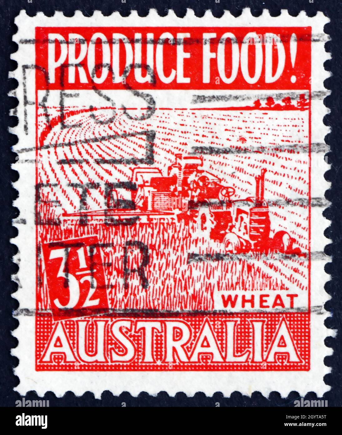 AUSTRALIA - CIRCA 1953: a stamp printed in Australia shows Wheat ...