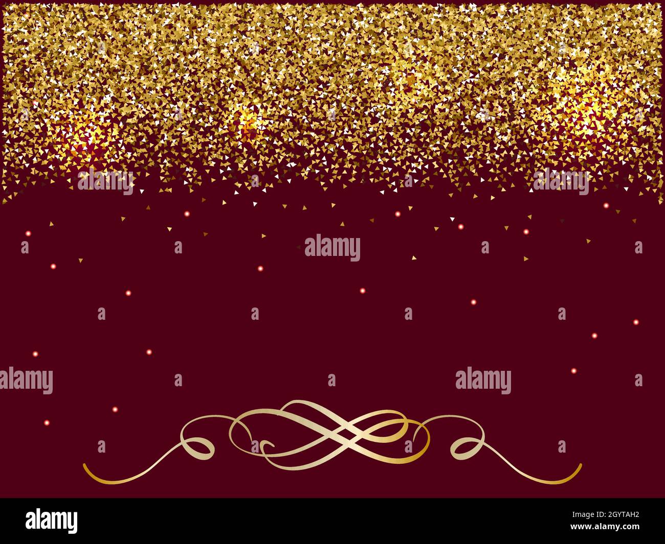 Greeting card red with Gold glitter Background with place for your text ...