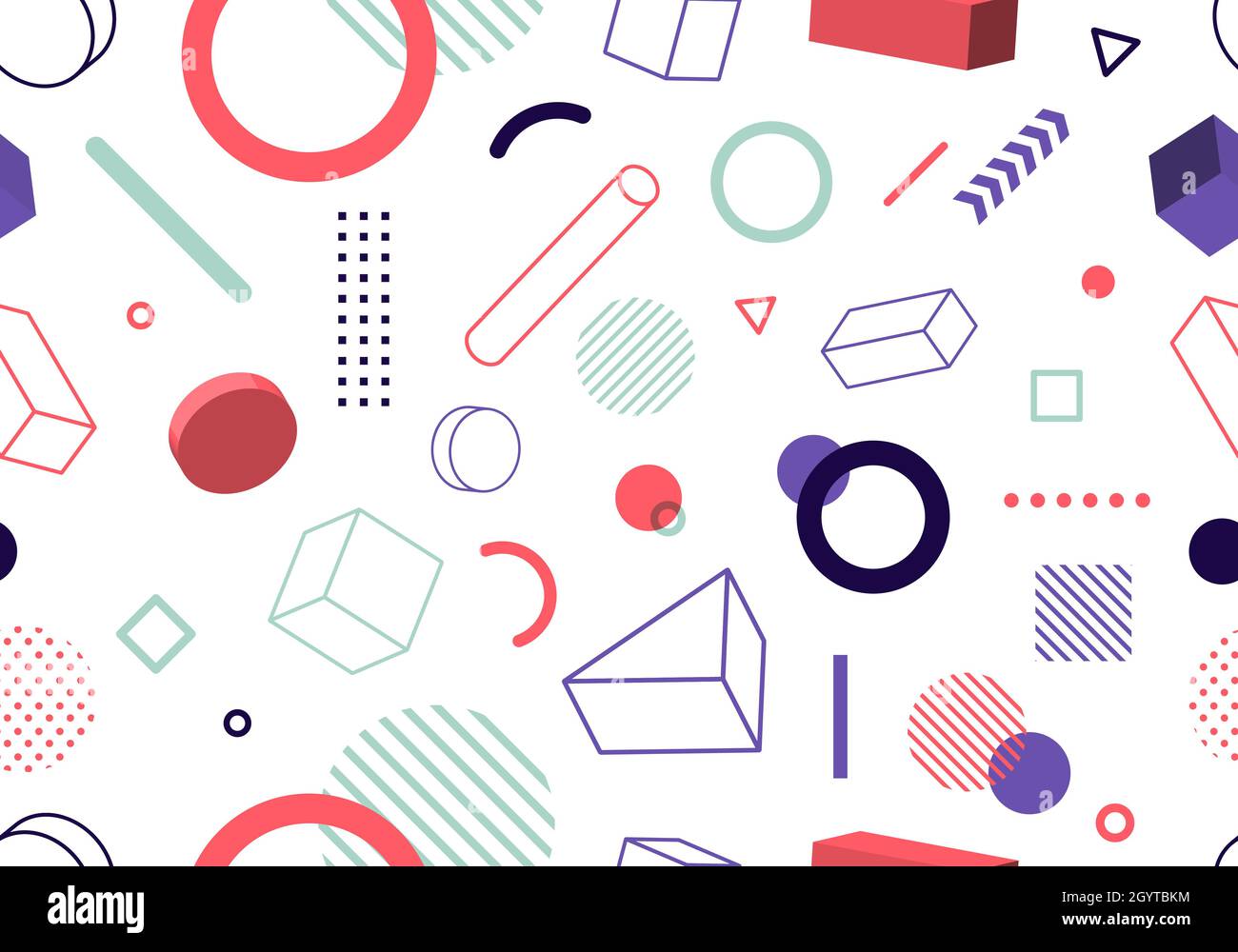 Abstract modern geometric seamless pattern 3D elements minimal covers ...