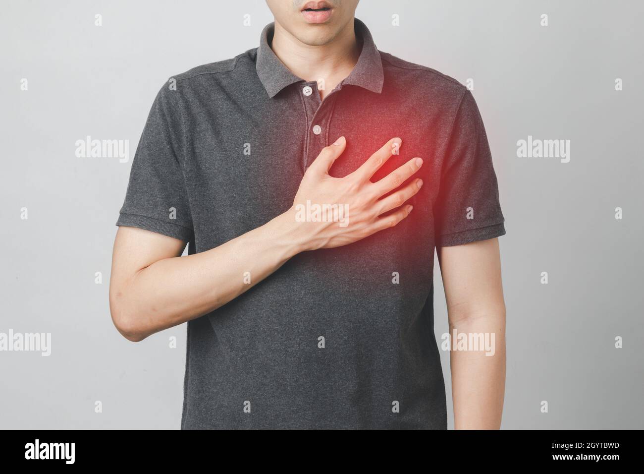 Man has chest pain suffering by heart disease, Cardiovascular disease ...