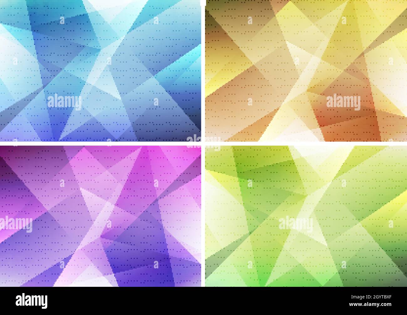 Set of abstract modern background green, yellow, blue, purple low ...