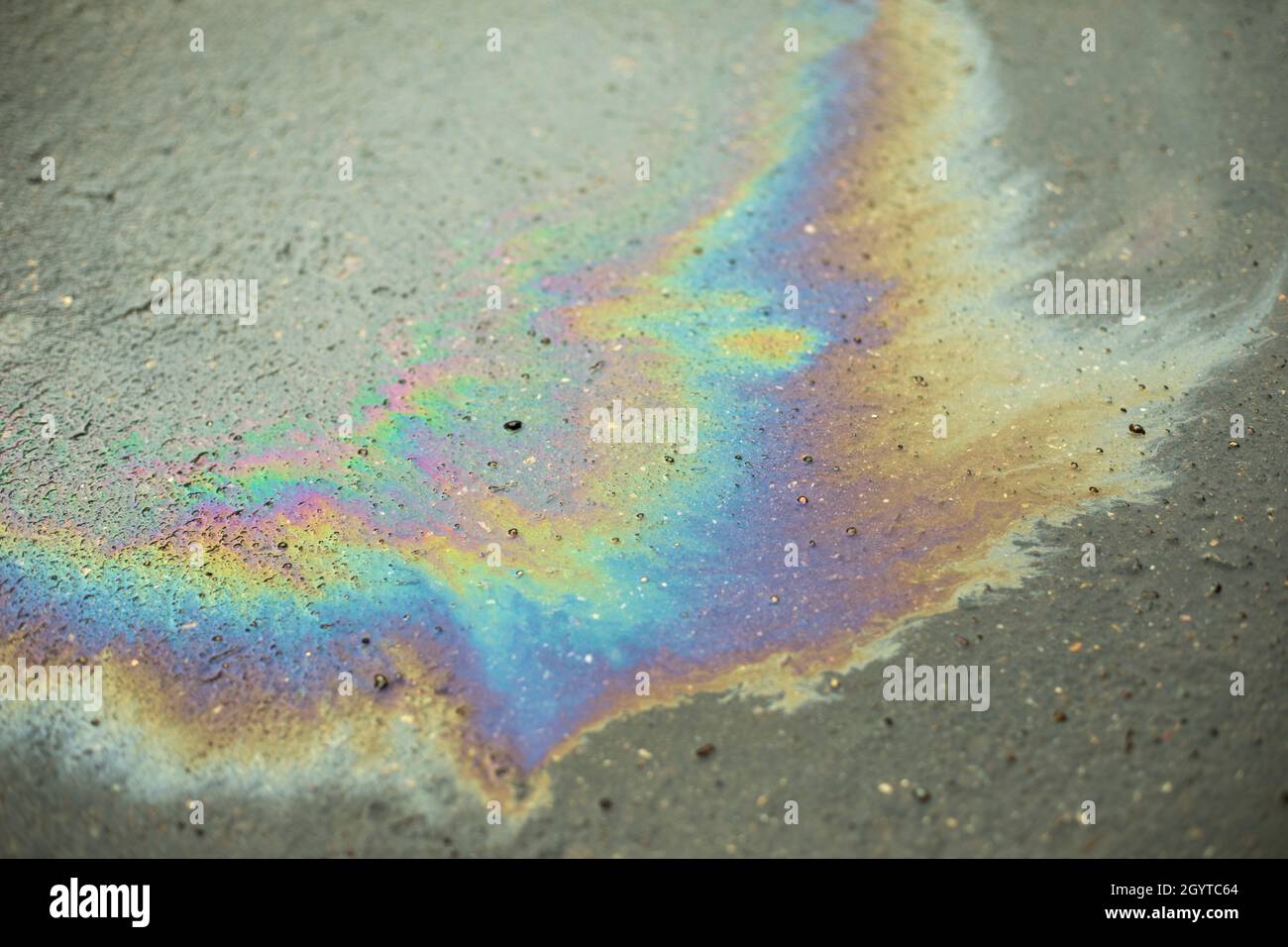 Spilled gasoline on asphalt in hi-res stock photography and images - Alamy