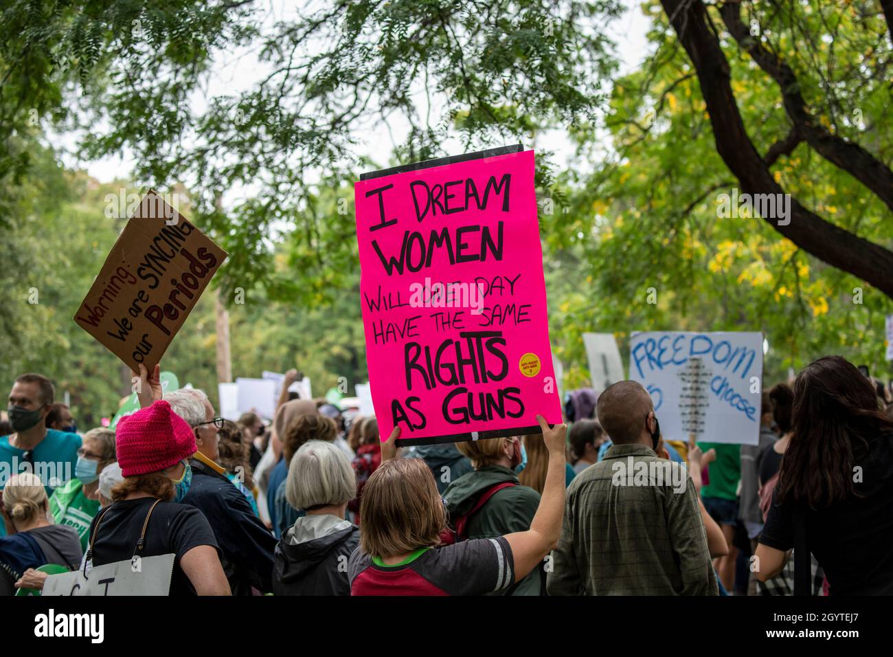 Minneapolis, Minnesota. USA. March for reproductive freedom. Bans off ...