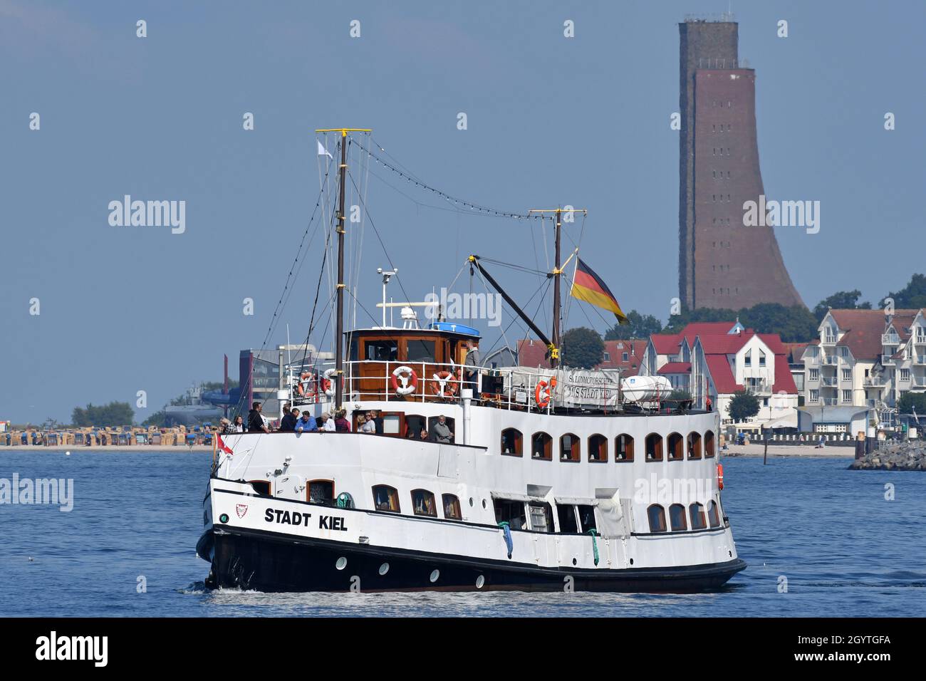 Traditional Passenger Ship STADT KIEL navigating the Kiel Fjord off ...