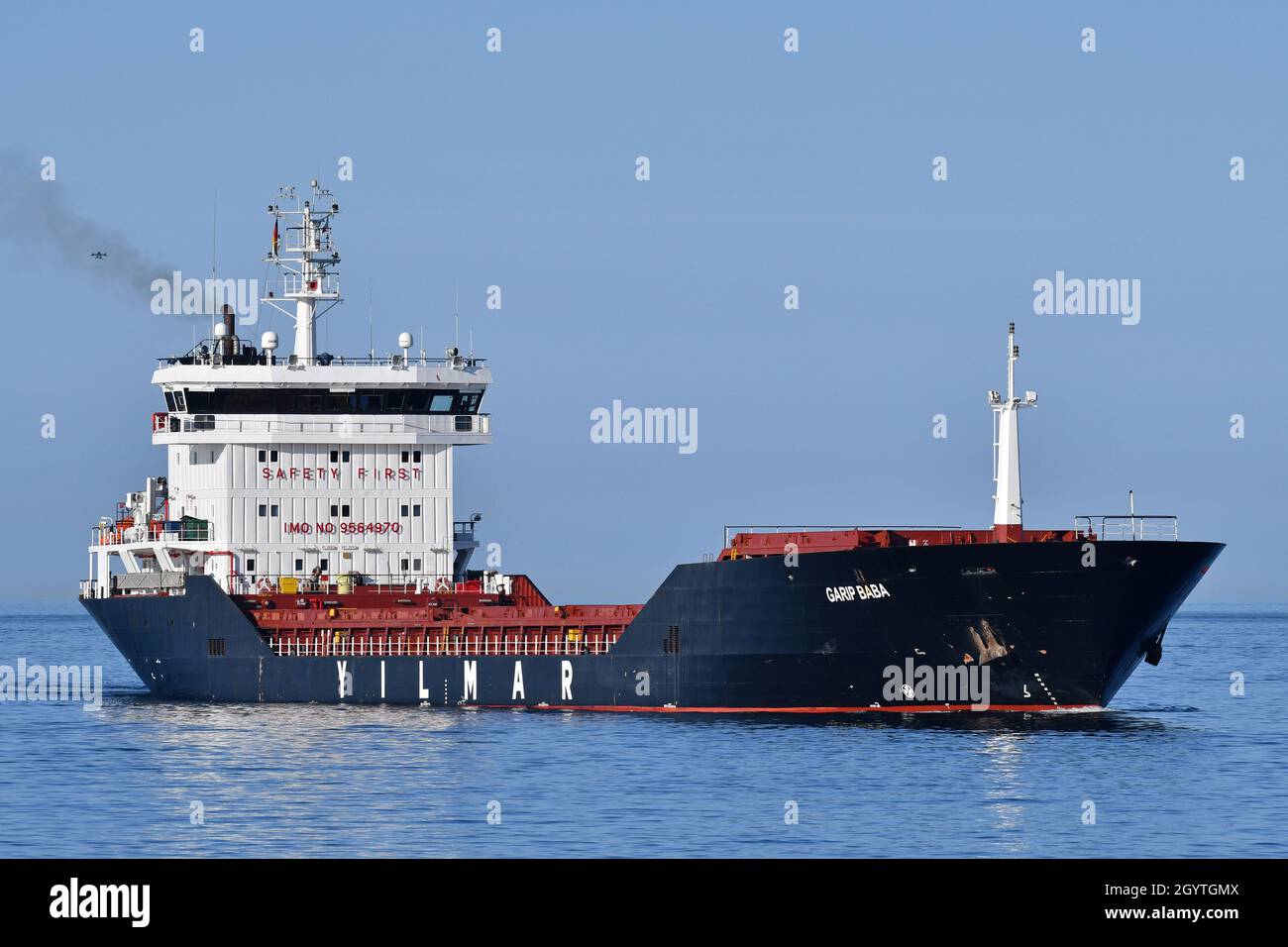 General Cargo Ship GARIP BABA inbound Kiel Fjord with a drone checking ...