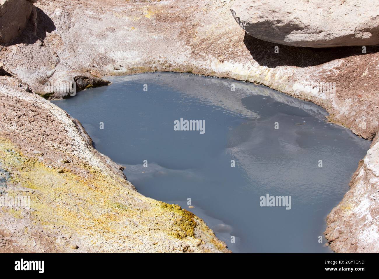 View of hot water and geyser area in Bolivia Stock Photo - Alamy