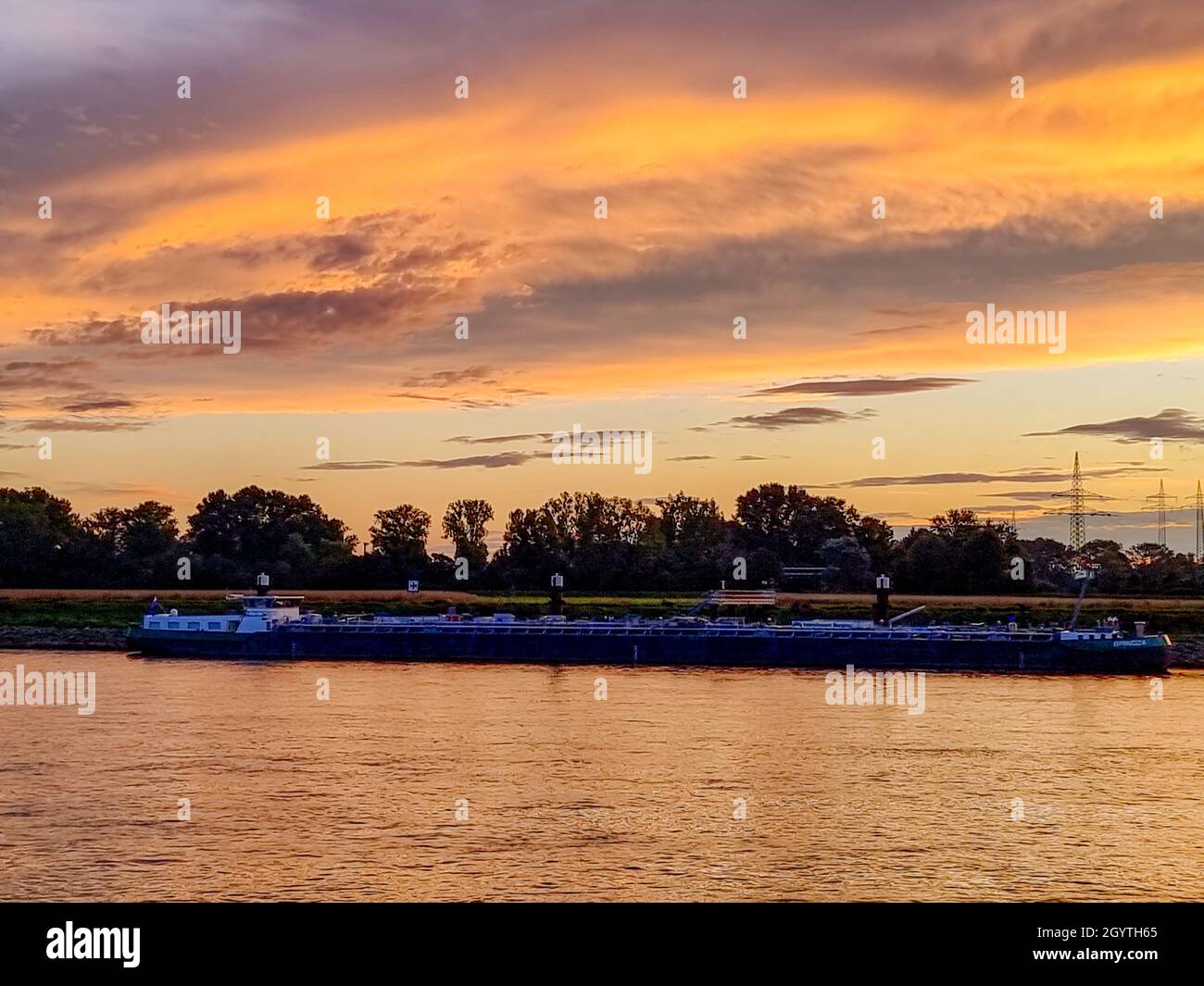 Manheim Germany September 2021, Binnenvaart, Translation Inlandshipping ...