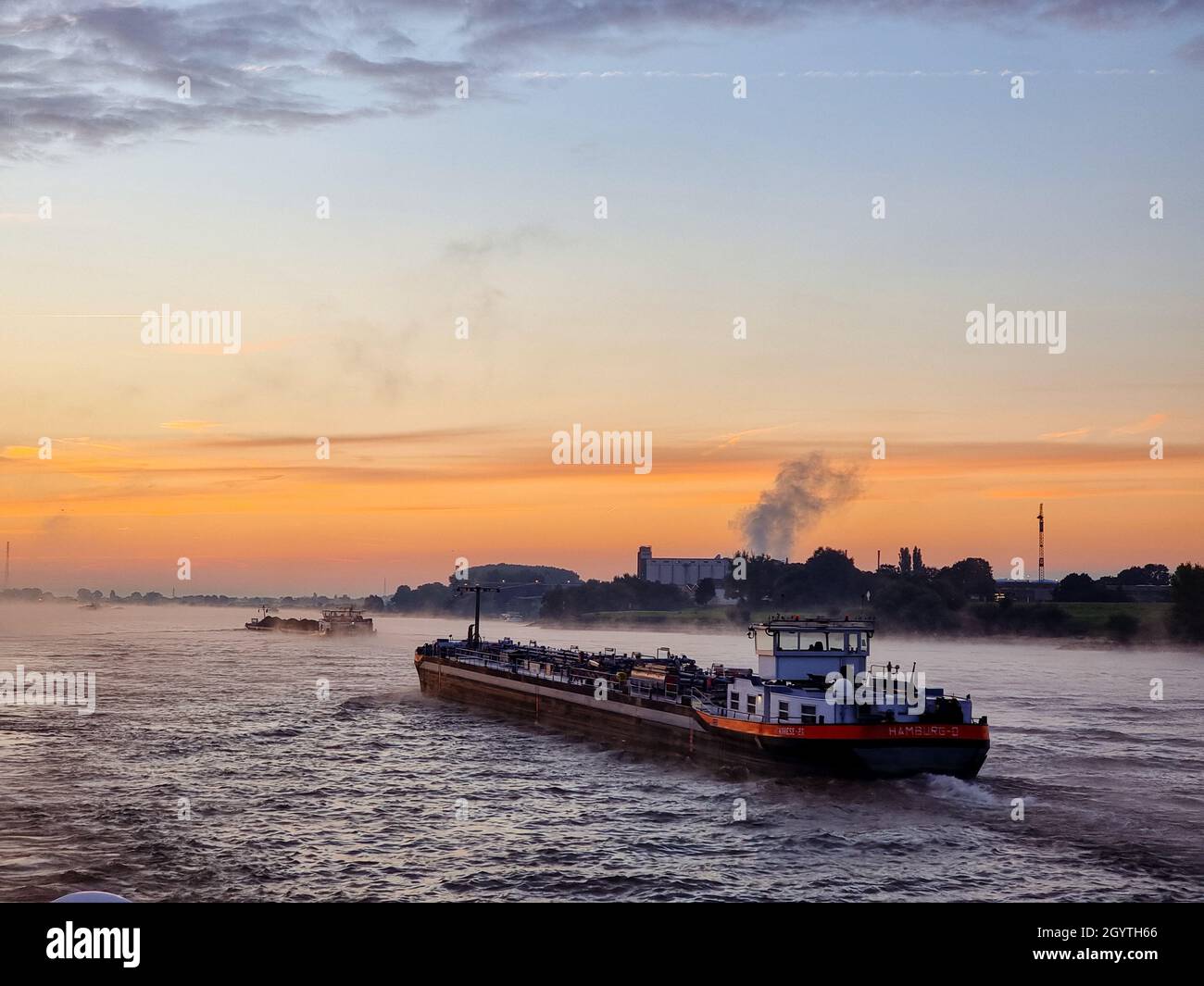 Manheim Germany September 2021, Binnenvaart, Translation Inlandshipping ...