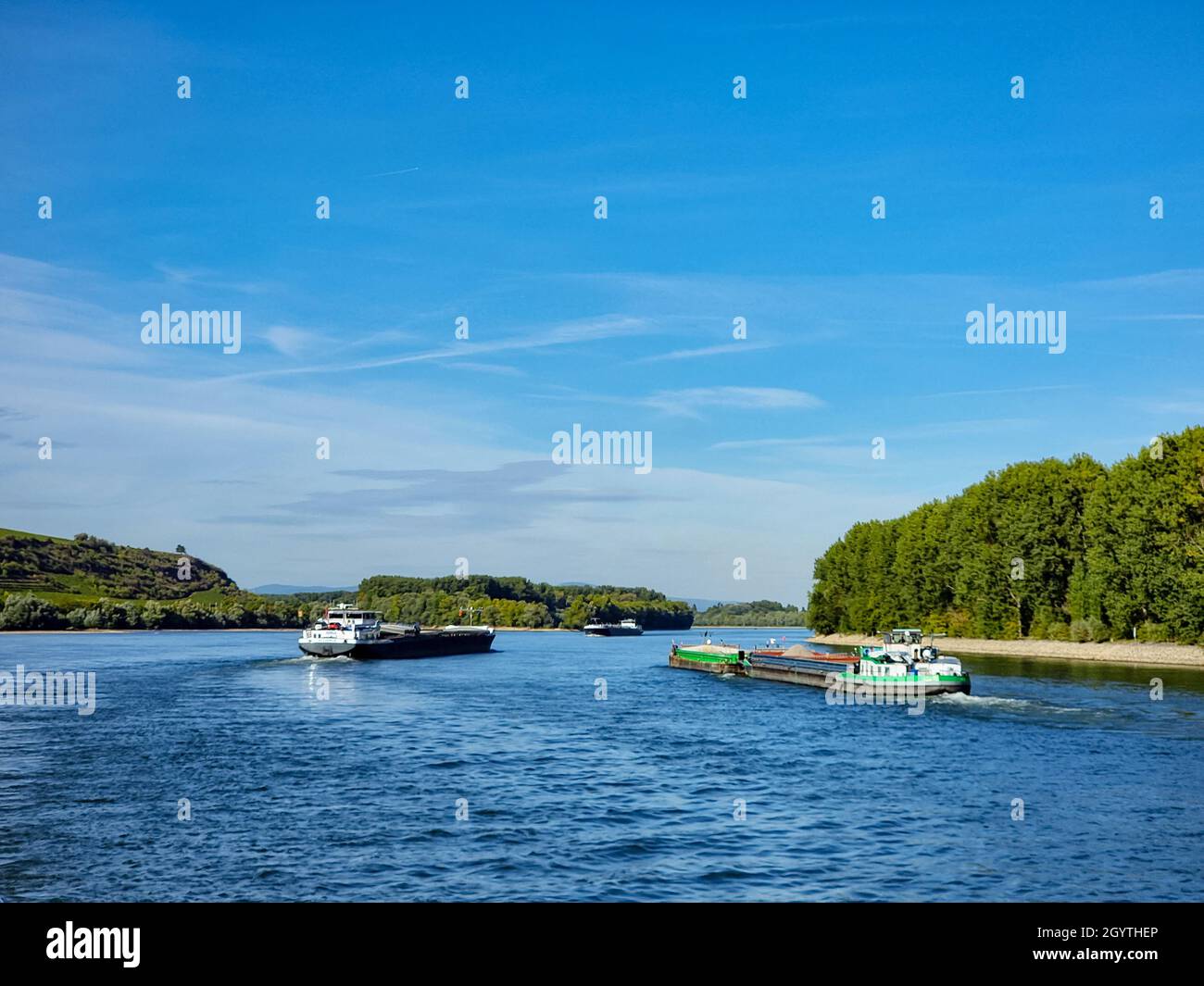 Manheim Germany September 2021, Binnenvaart, Translation Inlandshipping ...