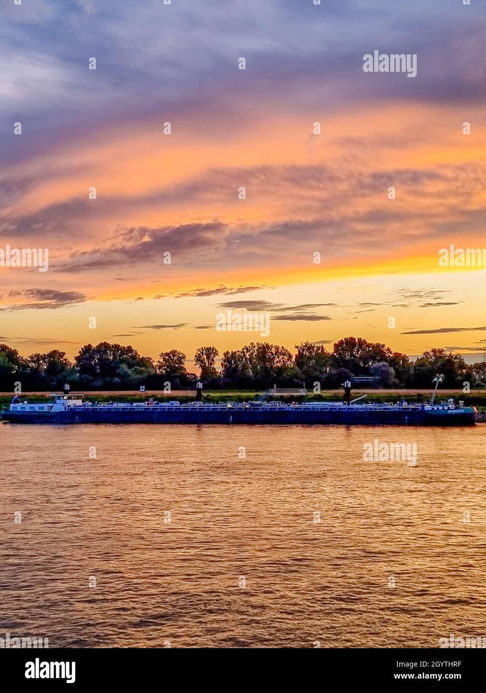 Manheim Germany September 2021, Binnenvaart, Translation Inlandshipping ...