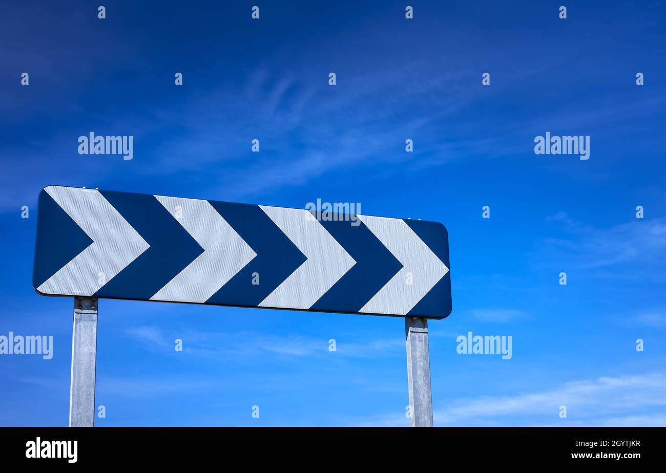 detail of a traffic sign indicating the danger of the curve Stock Photo ...