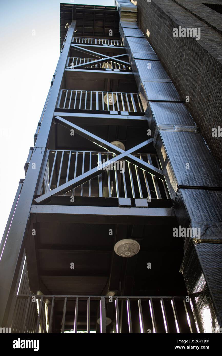 black street stairs. back exit from the building Stock Photo - Alamy
