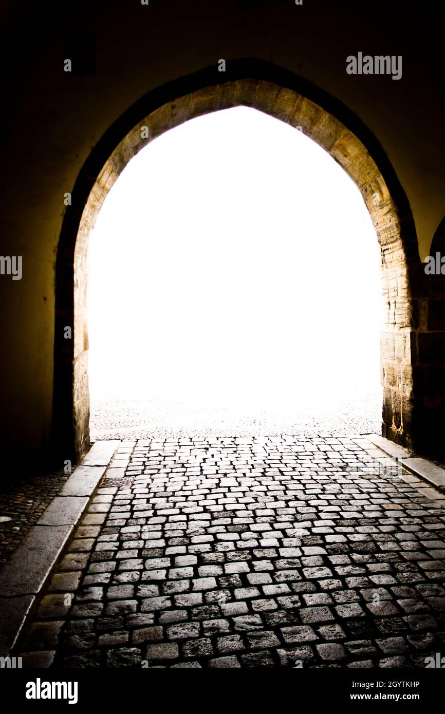 Gothic arch entrance Stock Photo - Alamy