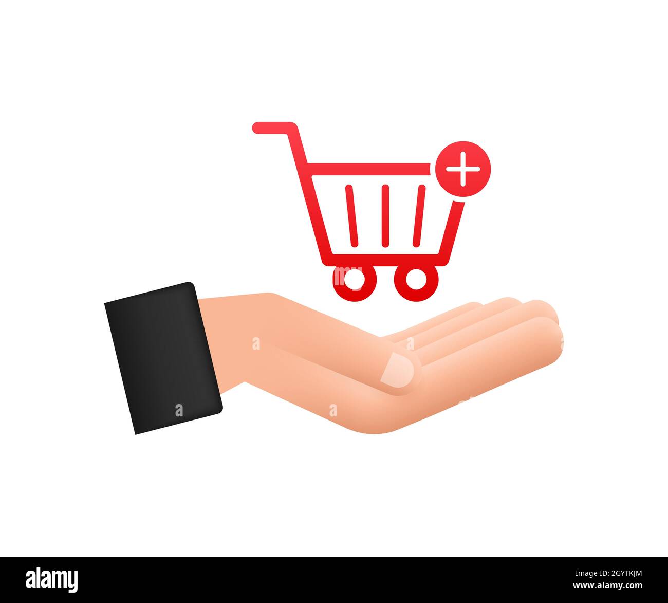 Add cart icon hands Stock Vector Images - Alamy