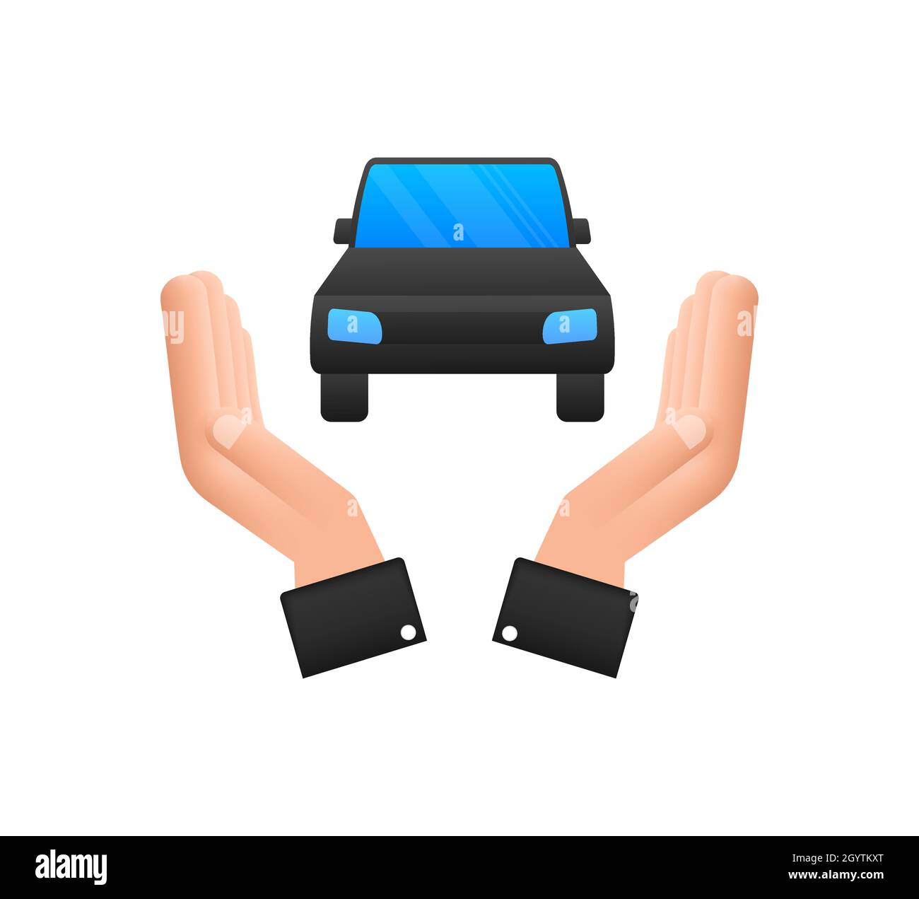 Hand holding car, great design for any purposes. Cartoon vector ...