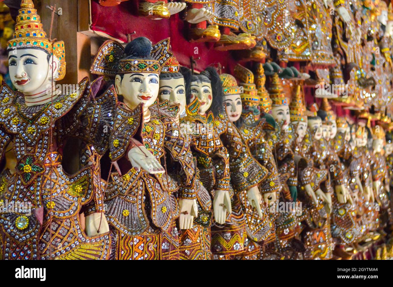 Traditional handicraft puppets souvenir in Myanmar Stock Photo - Alamy