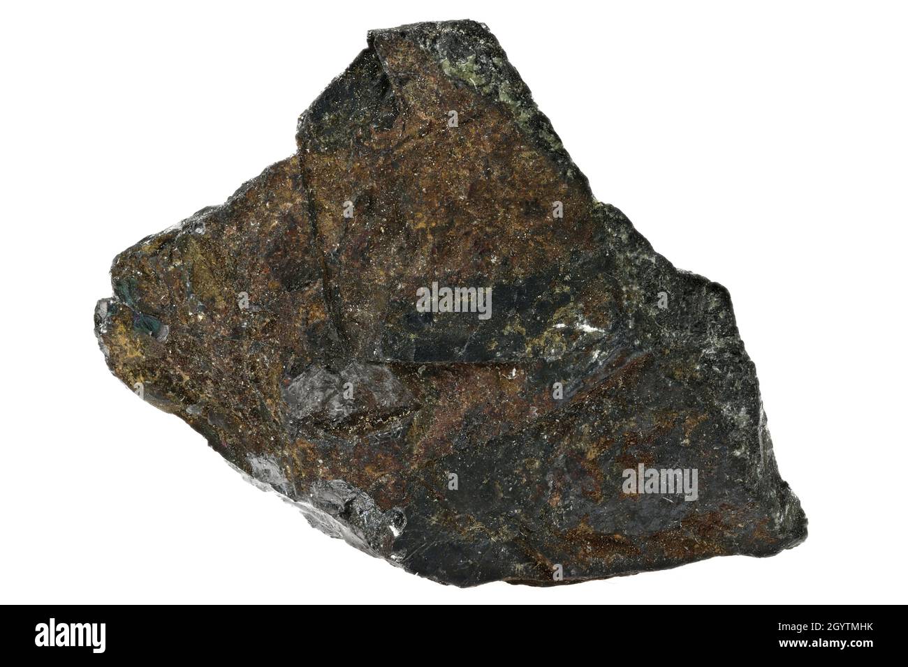 ilmenite (titanium ore) from Froland, Norway isolated on white ...