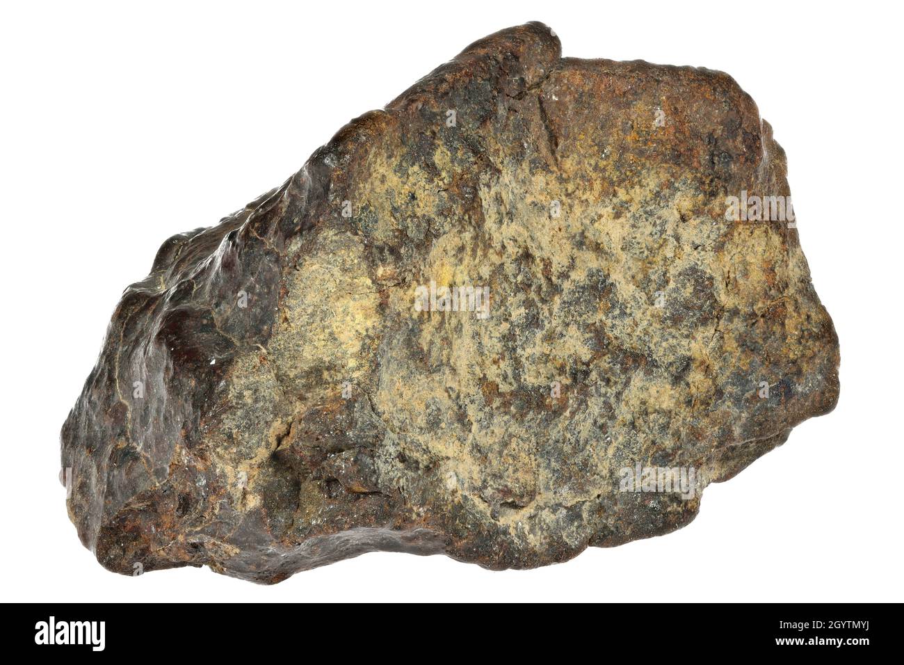 fragment of the NWA 869 meteorite isolated on white background Stock ...