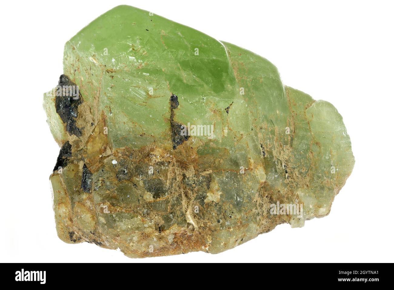 peridot from Kohistan Valley, Pakistan isolated on white background ...