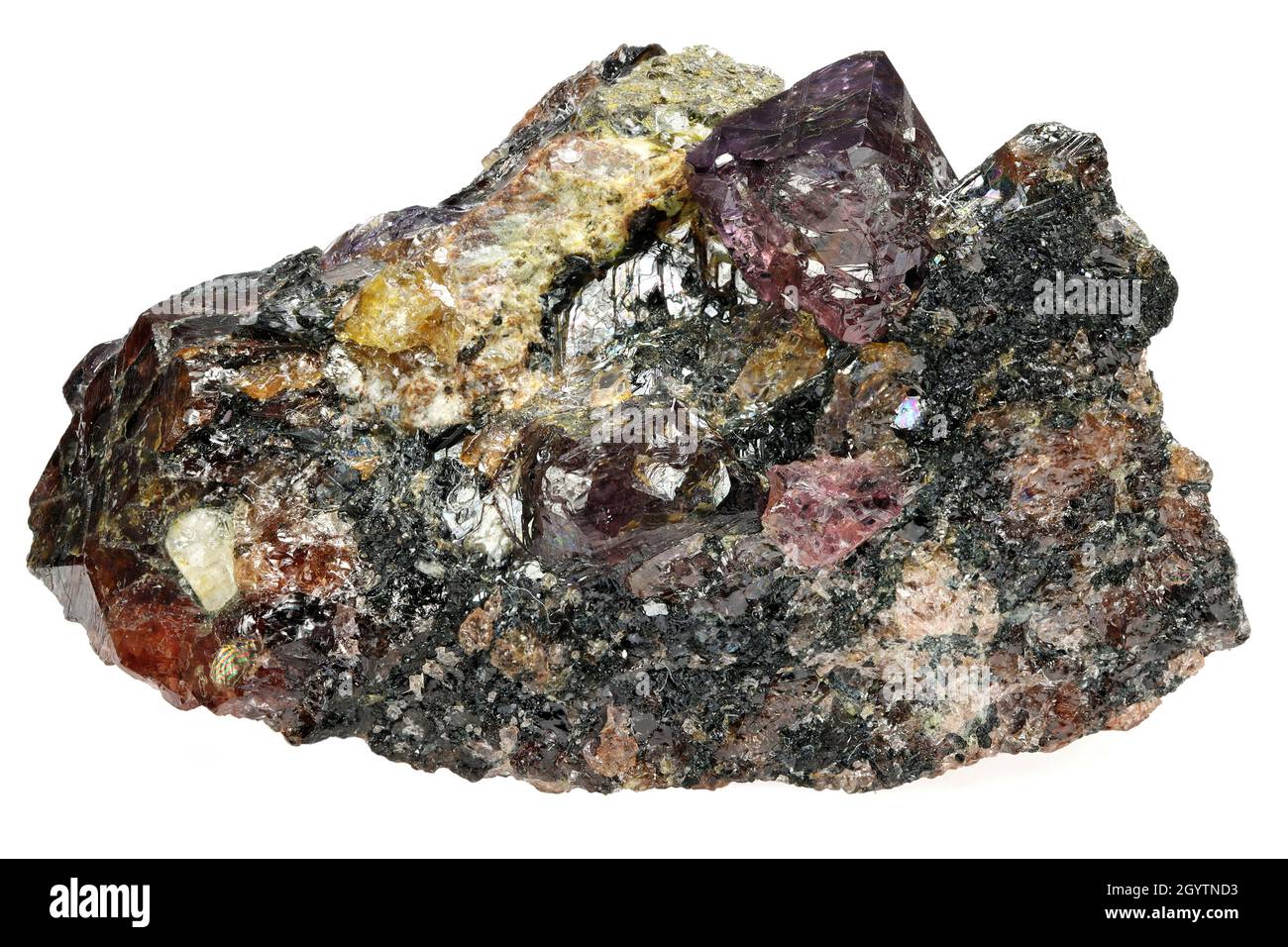 ruby crystal in matrix from Winza, Tanzania isolated on white ...
