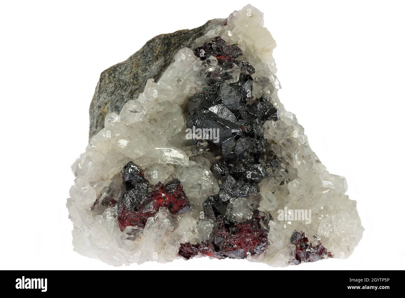 cinnabar on matrix from Hunan, China isolated on white background Stock ...