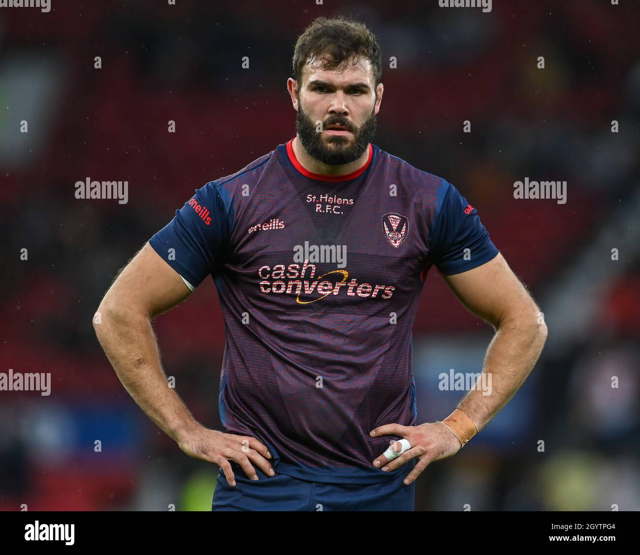 Alex Walmsley (8) of St Helens during pre match warm up in, on 10/9 ...