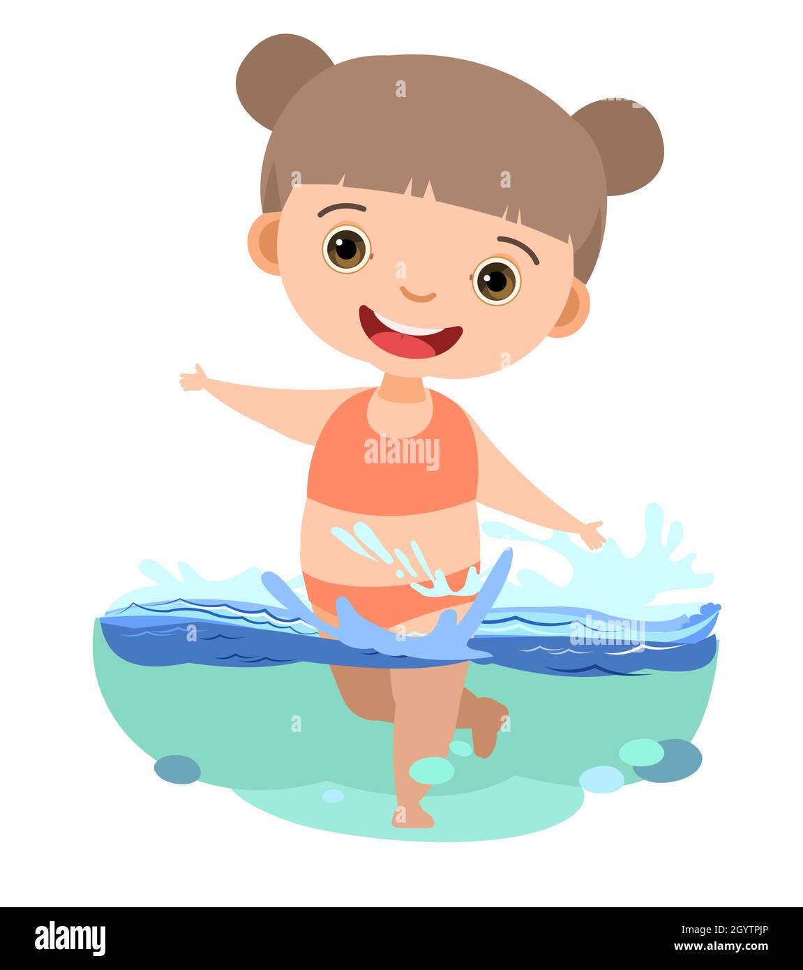 Child Having Fun In Nature Stock Vector Images - Alamy