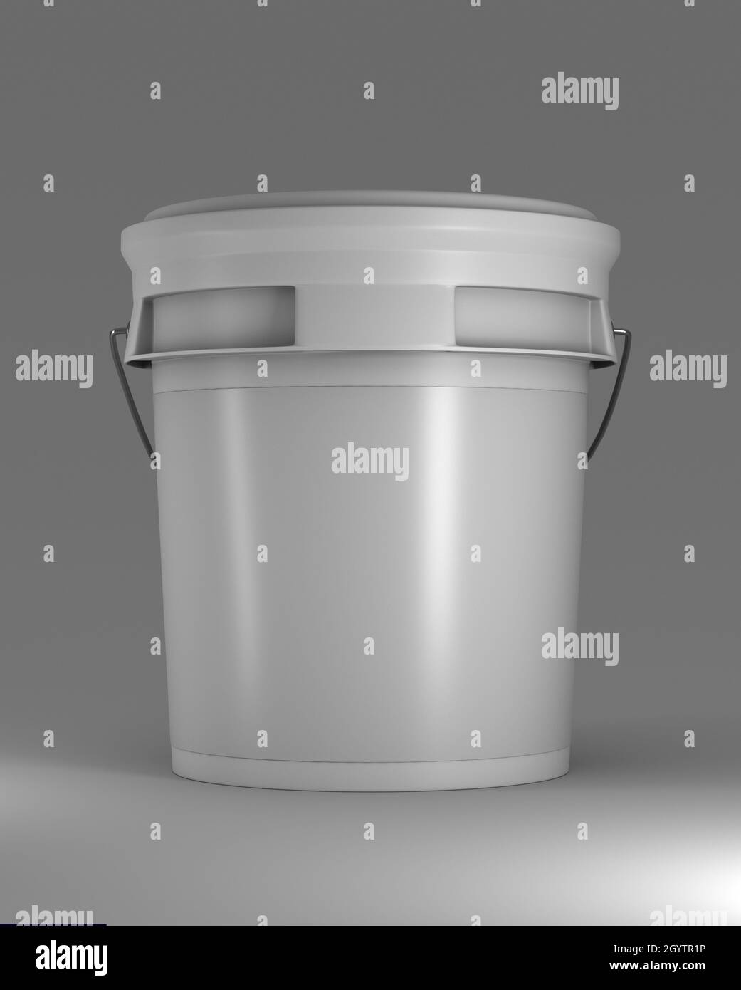 White Plastic Bucket for muck up. 3D Render Stock Photo - Alamy