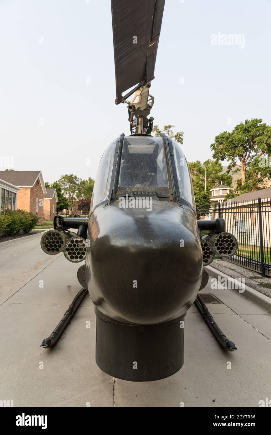 Front view of a Bell AH-1G Cobra Attack Helicopter in the Ft. Douglas ...