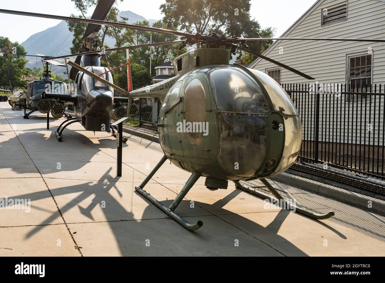 A Hughes OH-6A Cayuse light observation helicopter or Loach. Fort ...