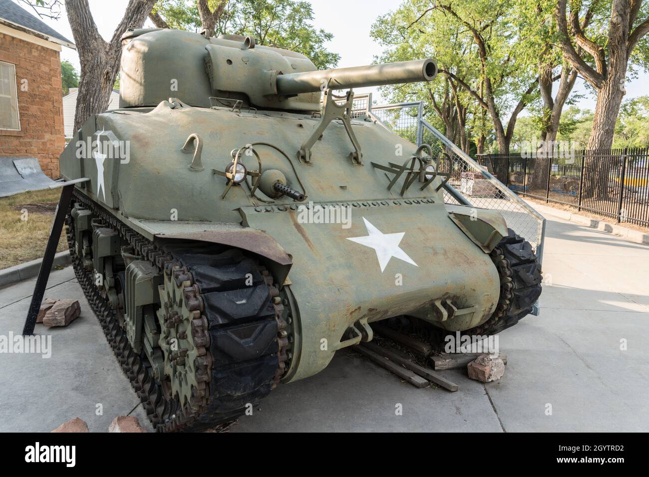 A U.S. Army M4 Sherman tank from World War II in the Fort Douglas ...