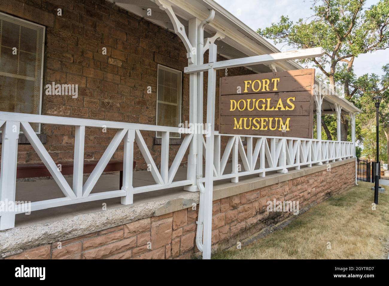 The sign in front of the Fort Douglas Museum, housed on one of the fort ...