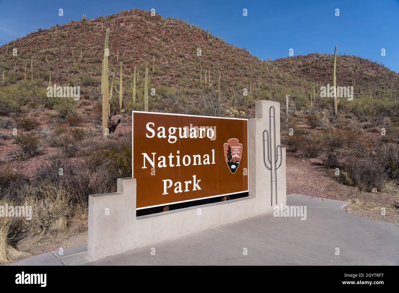 Entrance sign for the Saguaro West - Tucson Mountain District, Saguaro ...
