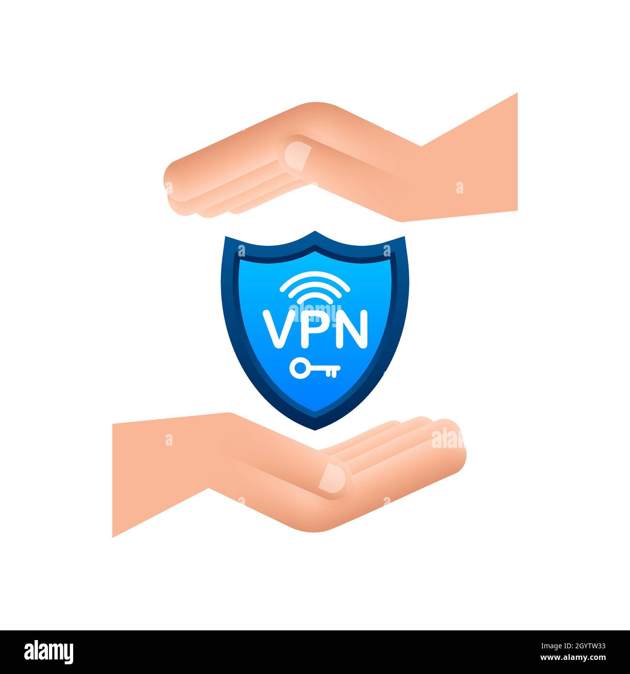 Secure VPN connection concept with hands. Hnads holding vpn sign ...