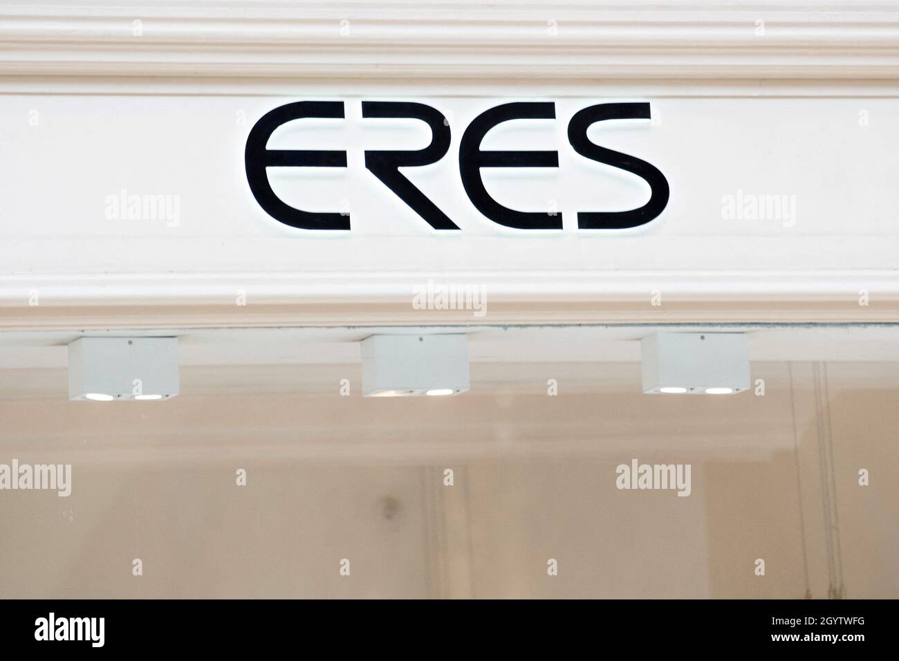 A shop sign of ERES, on September 27 2021 in Moscow, Russia. Photo by ...