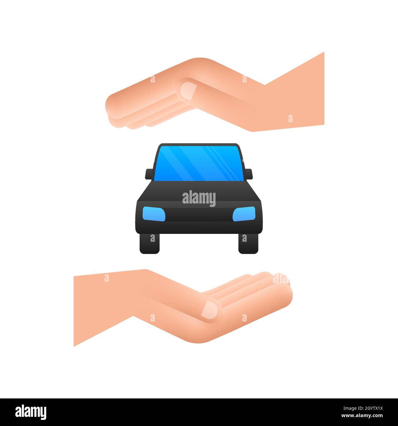 Hand holding car, great design for any purposes. Cartoon vector ...