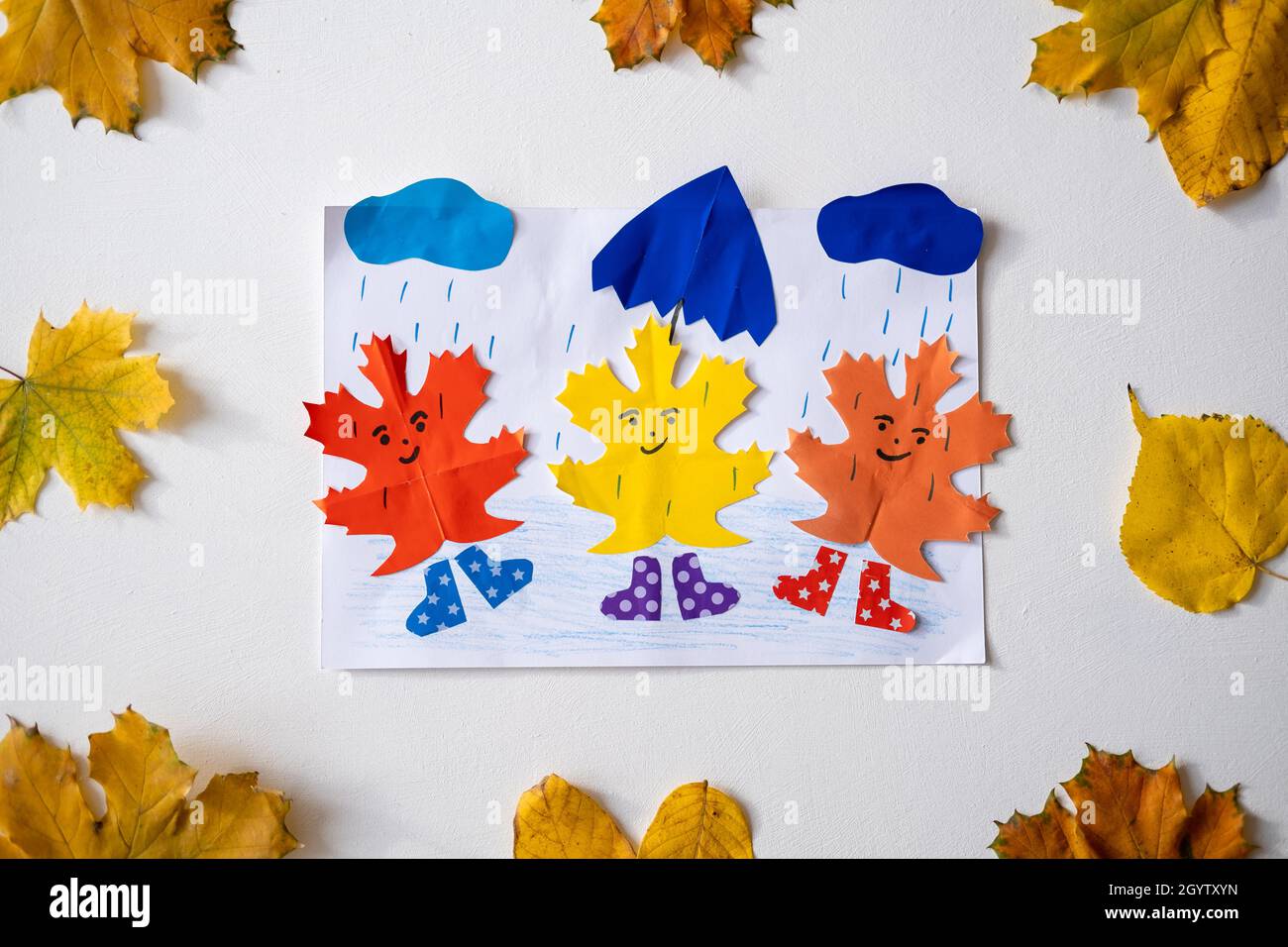 Autumn paper art crafts. Children's fall crafts and creativity ...