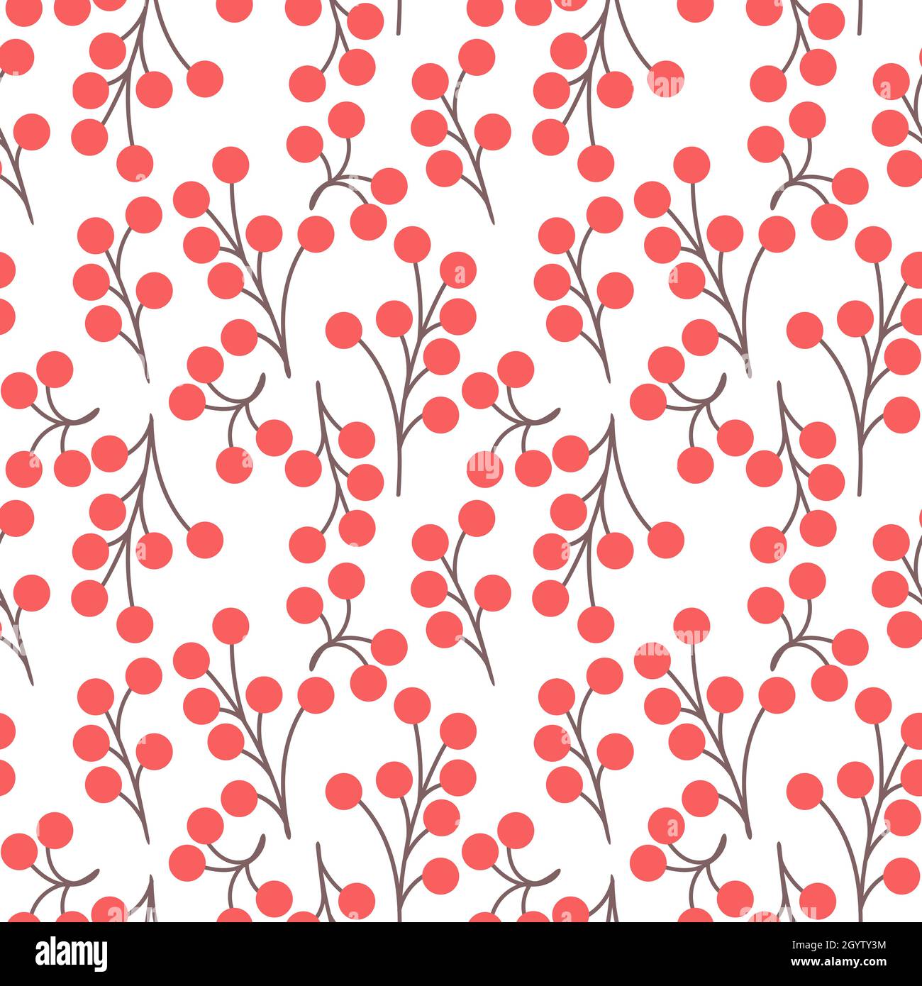 Winter berries seamless pattern. Nature elements print. Isolated on ...