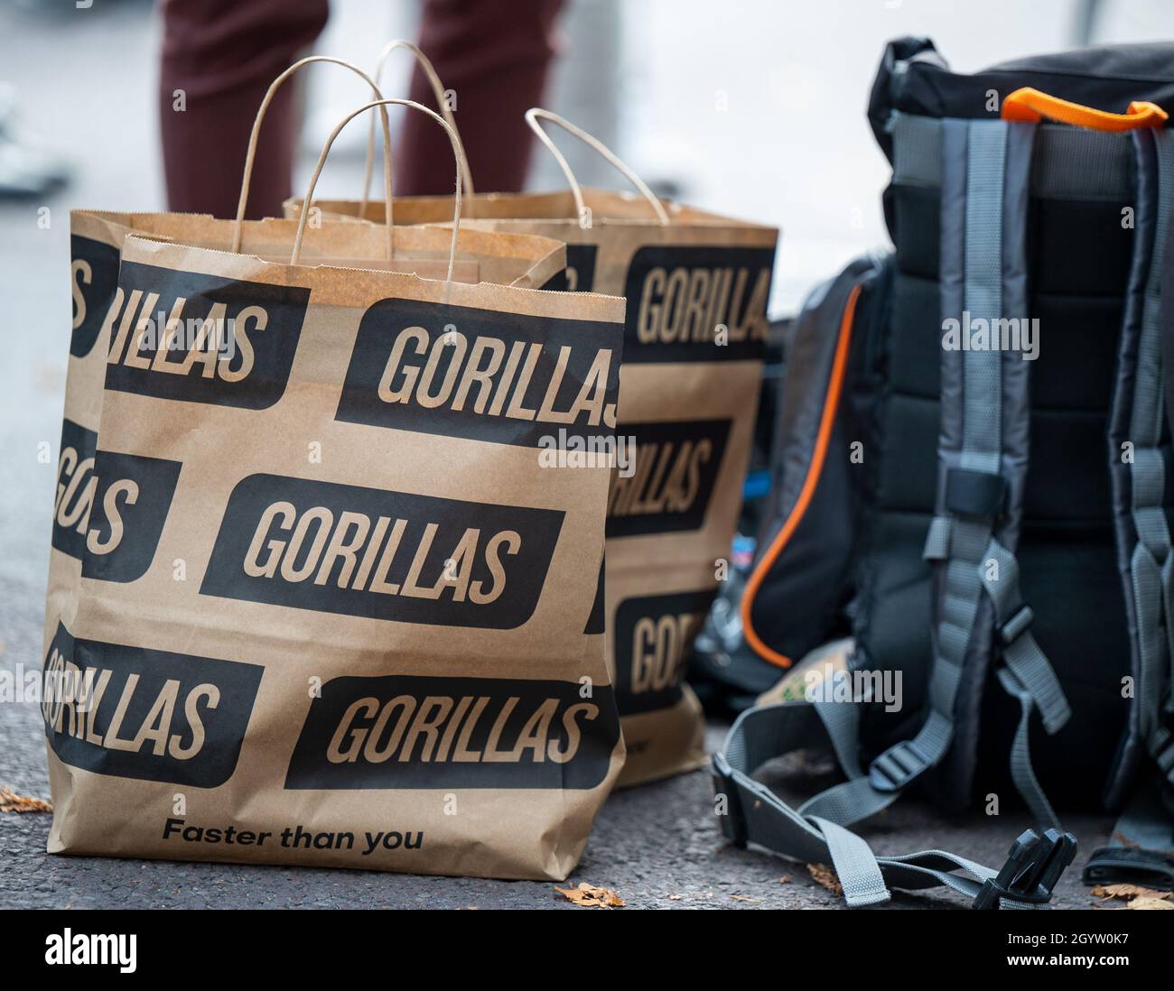 Berlin, Germany. 06th Oct, 2021. Paper bags with the logo of the ...