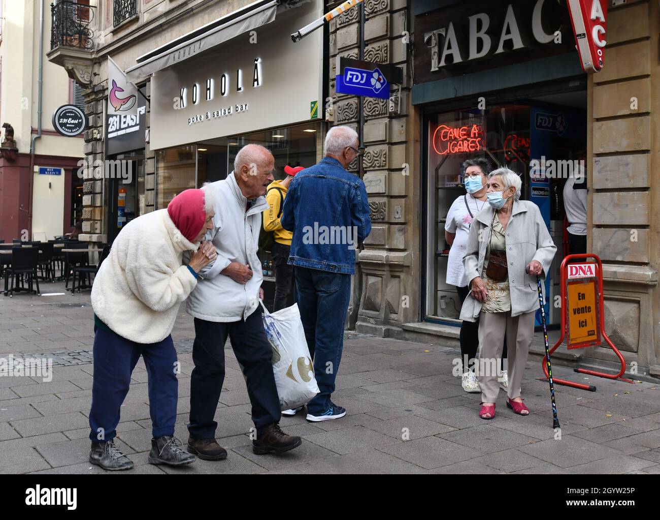 Old elderly people on the streets of Strasbourg, France in 2021 Stock ...