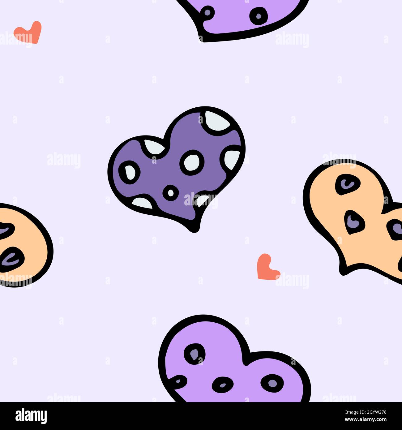 Violet background with hearts. Pattern for wrapping paper Stock Vector ...