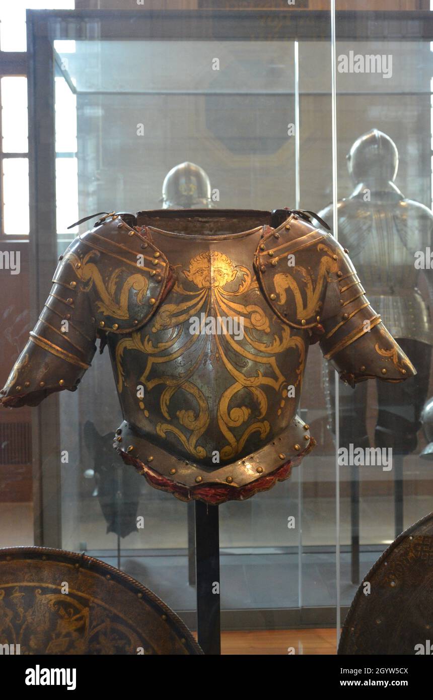 Close-up of original armor in the Army Museum of the Palace Les ...