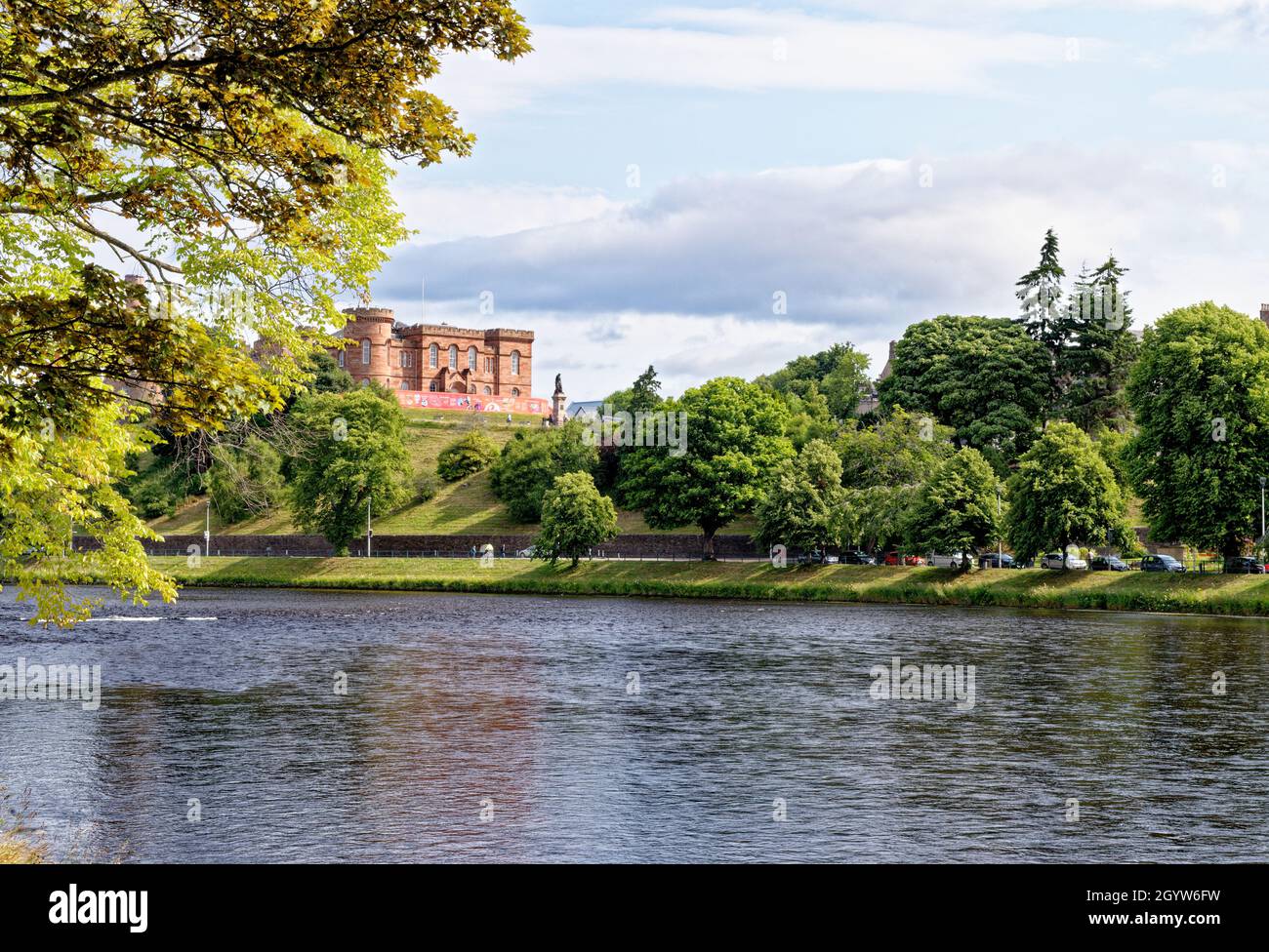 Inverness Castle and Sheriff Court from the banks of the River Ness ...