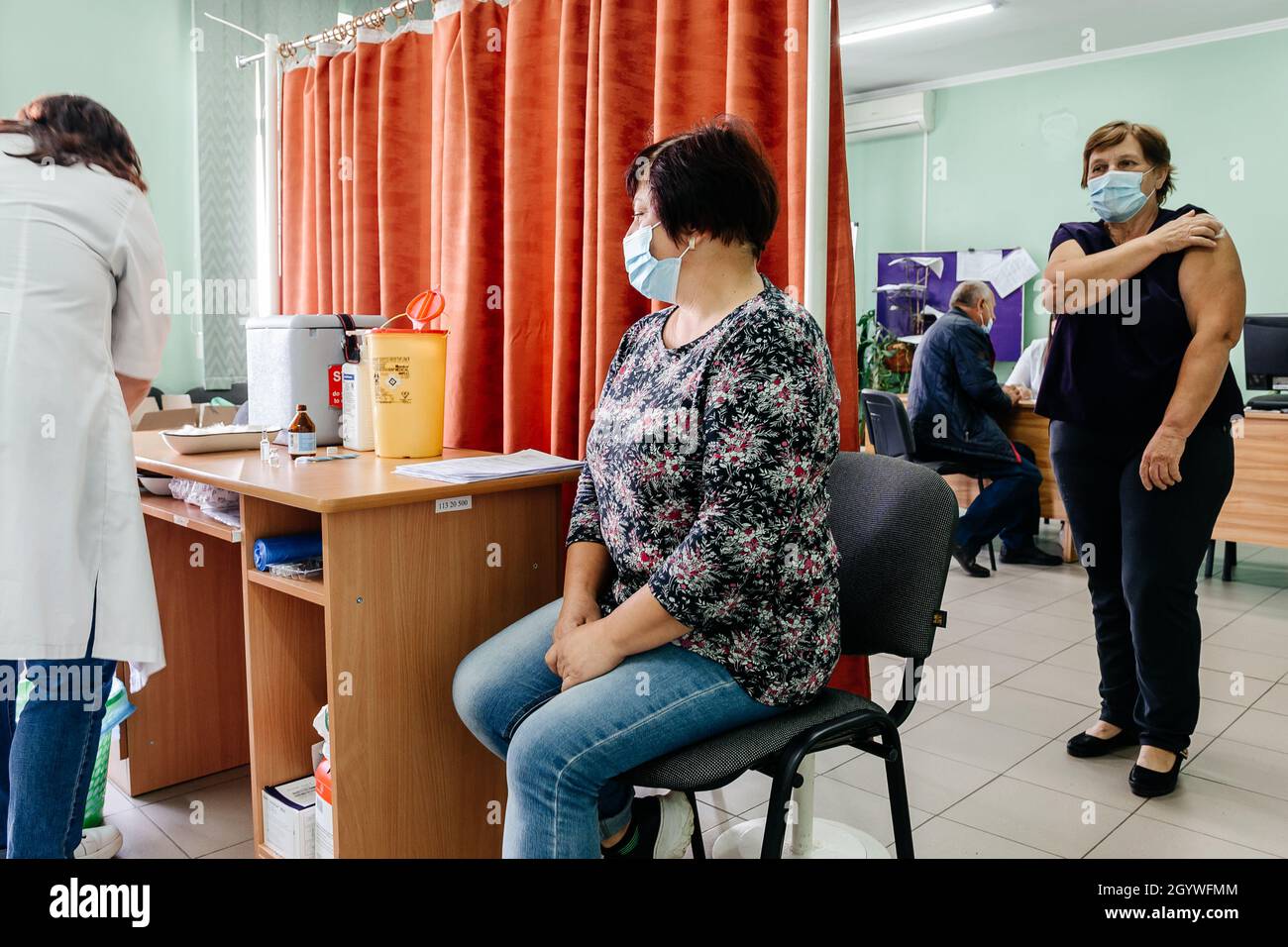 Immunization process, vaccination room in Ukraine, protection of the ...